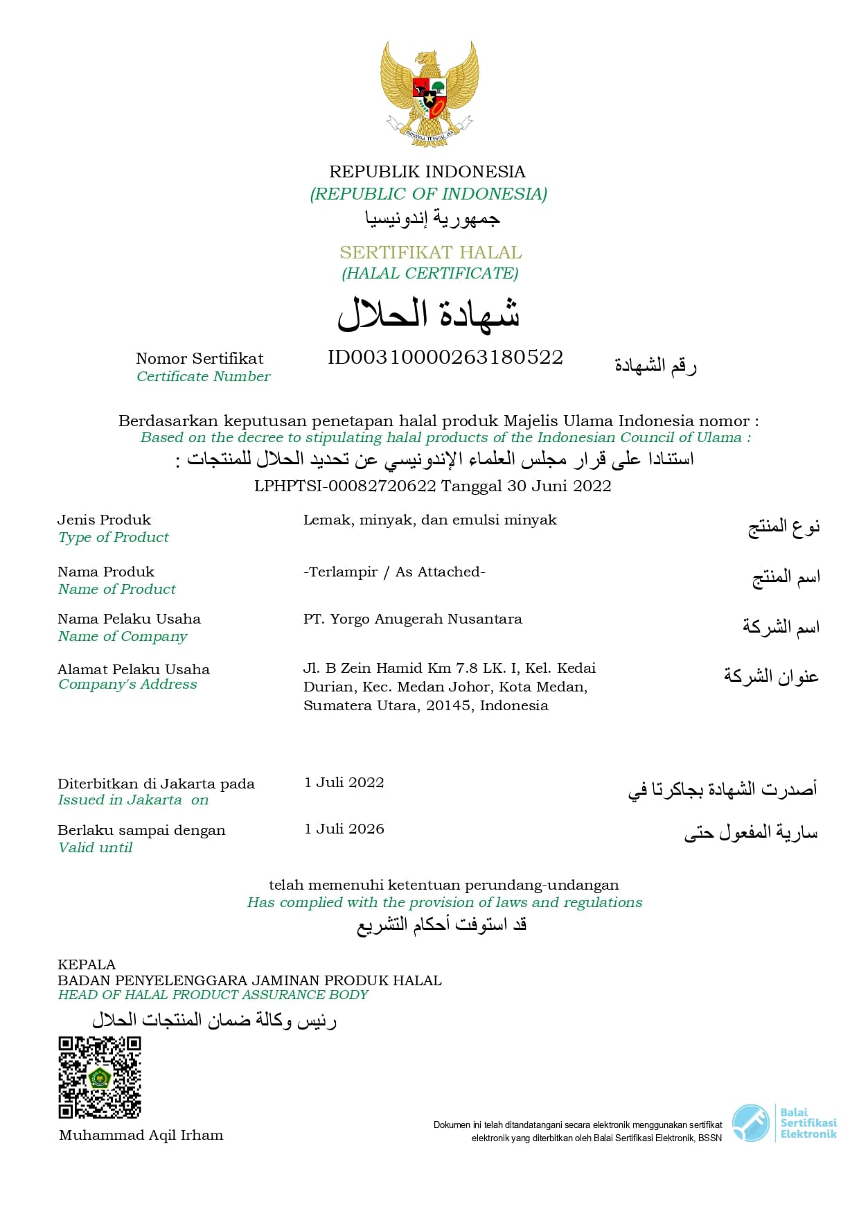 PT. Yorgo Anugerah Nusantara